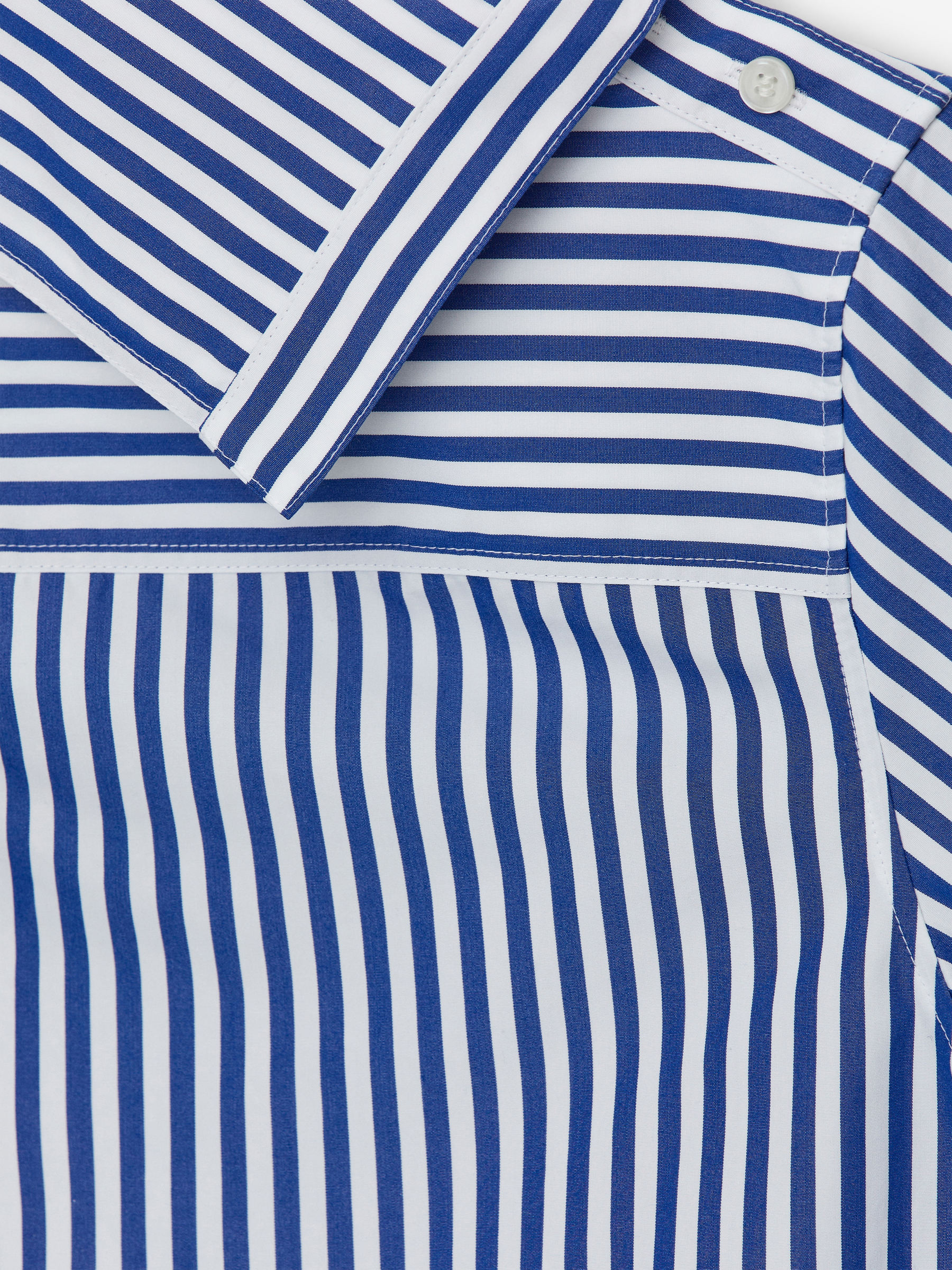 Fold-Collar Blouse – White/Blue – Women – ARKET NL