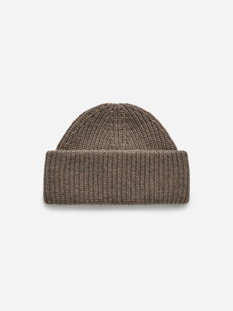 Double-Fold Wool Beanie – Mole Melange – Women – ARKET GB