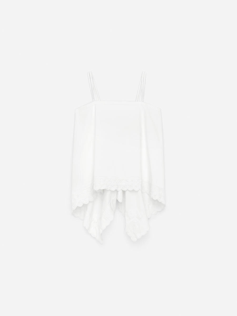 Embroidery-Detail Strap Top – White – Women – ARKET GB