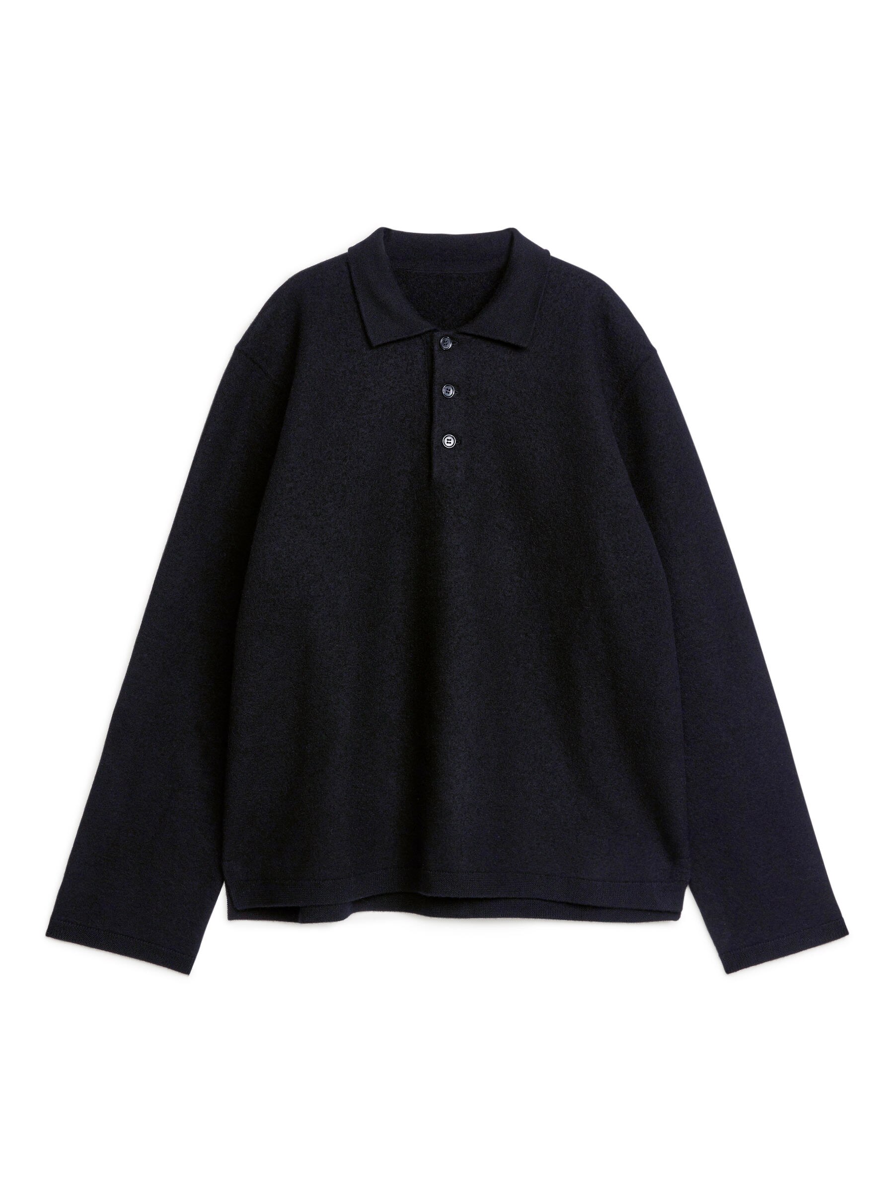 Boiled Wool Polo Shirt – Dark Blue – Men – ARKET EU