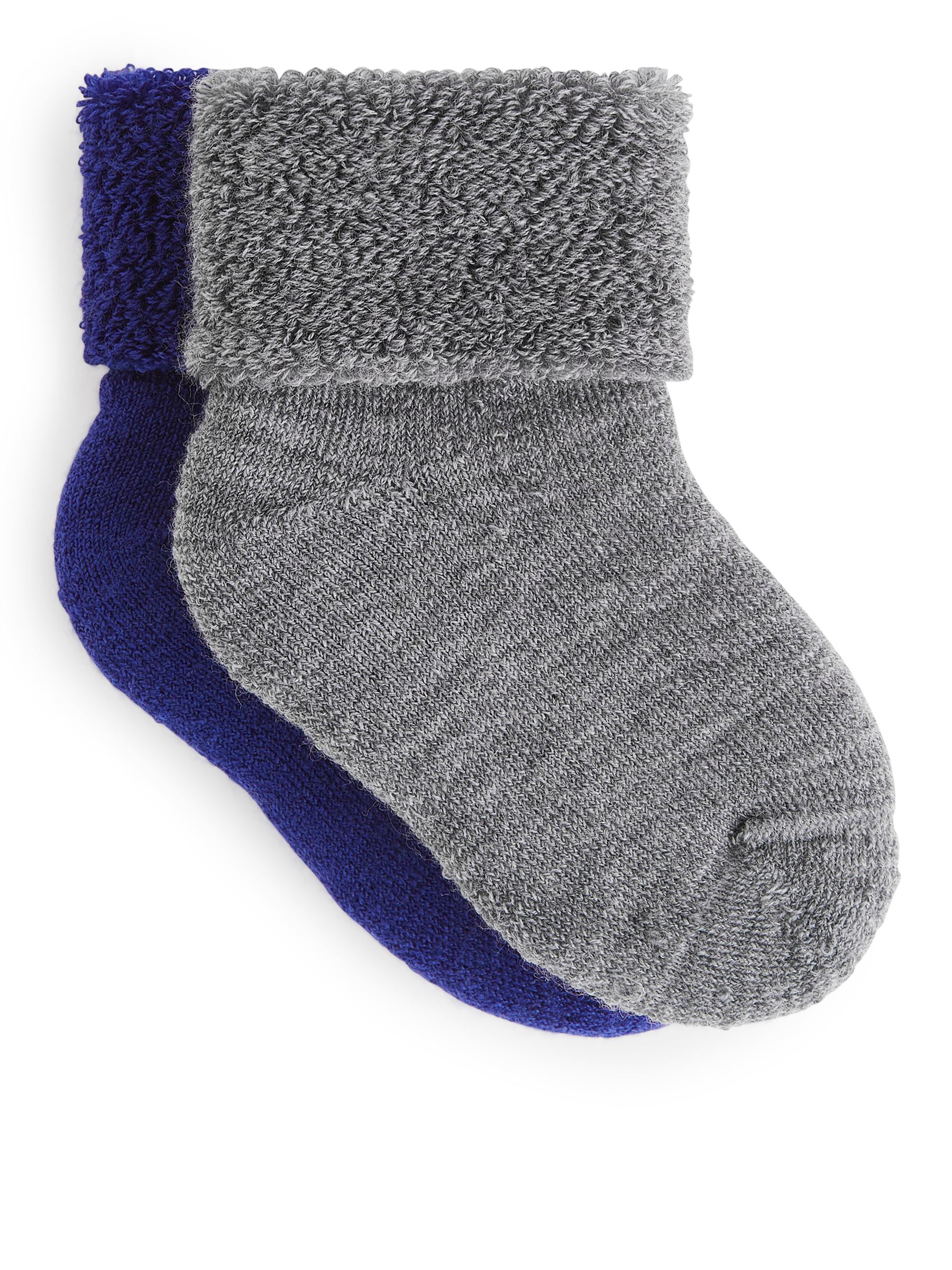 Wool Terry Baby Socks, 2 Pairs – Blue/Grey – ARKET DK