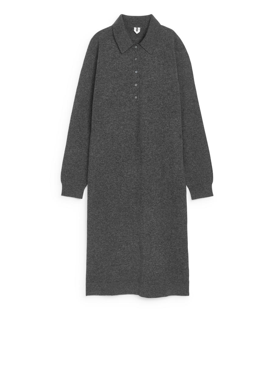 Maxi Wool Dress – Dark Grey – Women – ARKET DK