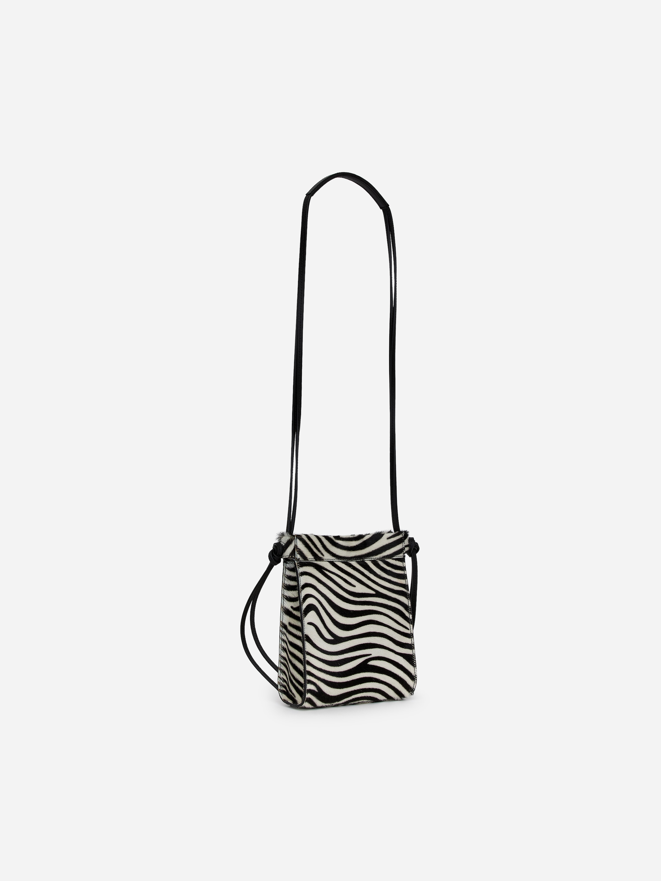 Bolso bandolera de piel con estampado de cebra - Negro/blanco/efecto ...
