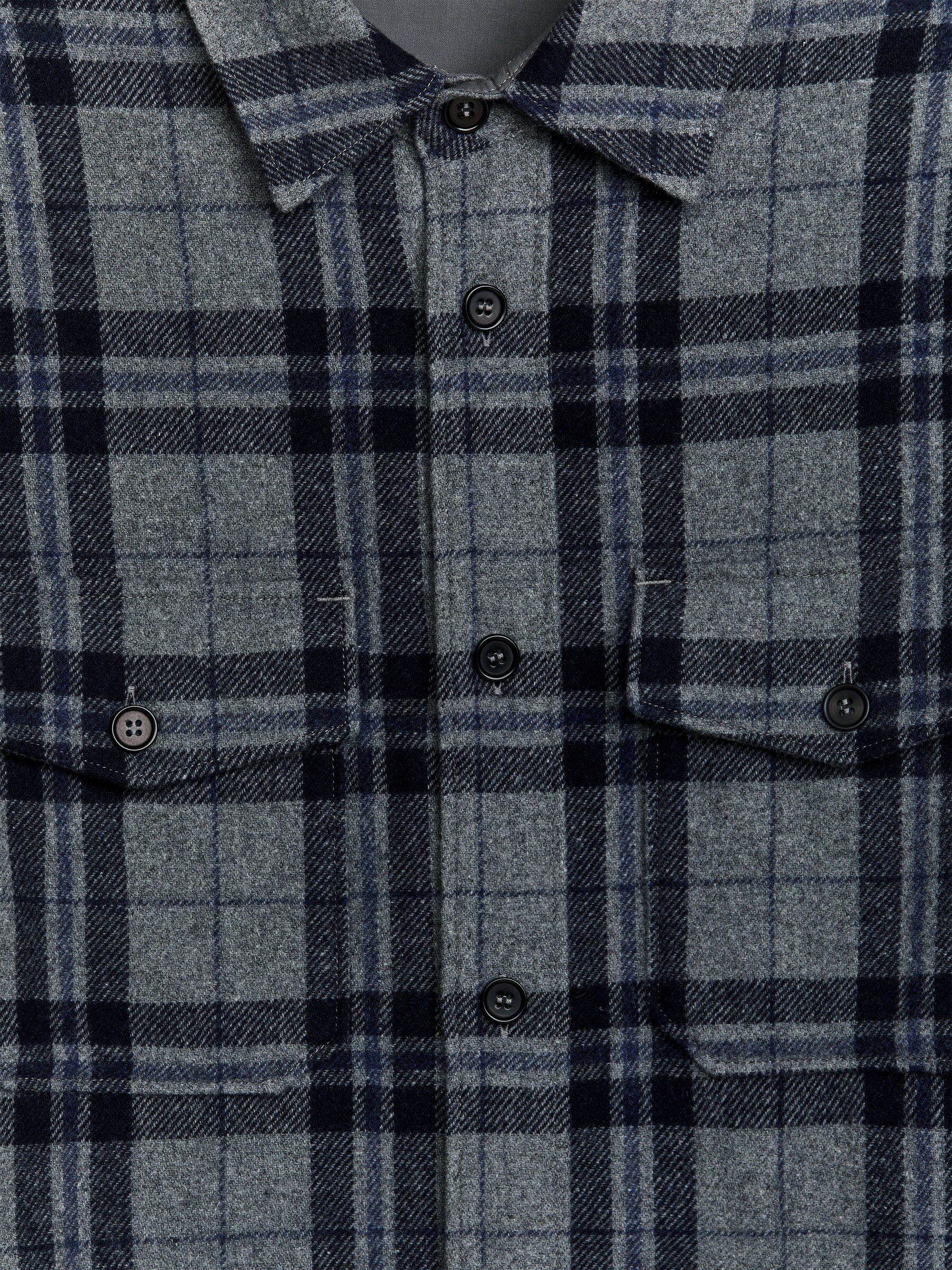 Wool Blend Overshirt – Grey/Dark Blue – Men – ARKET GB