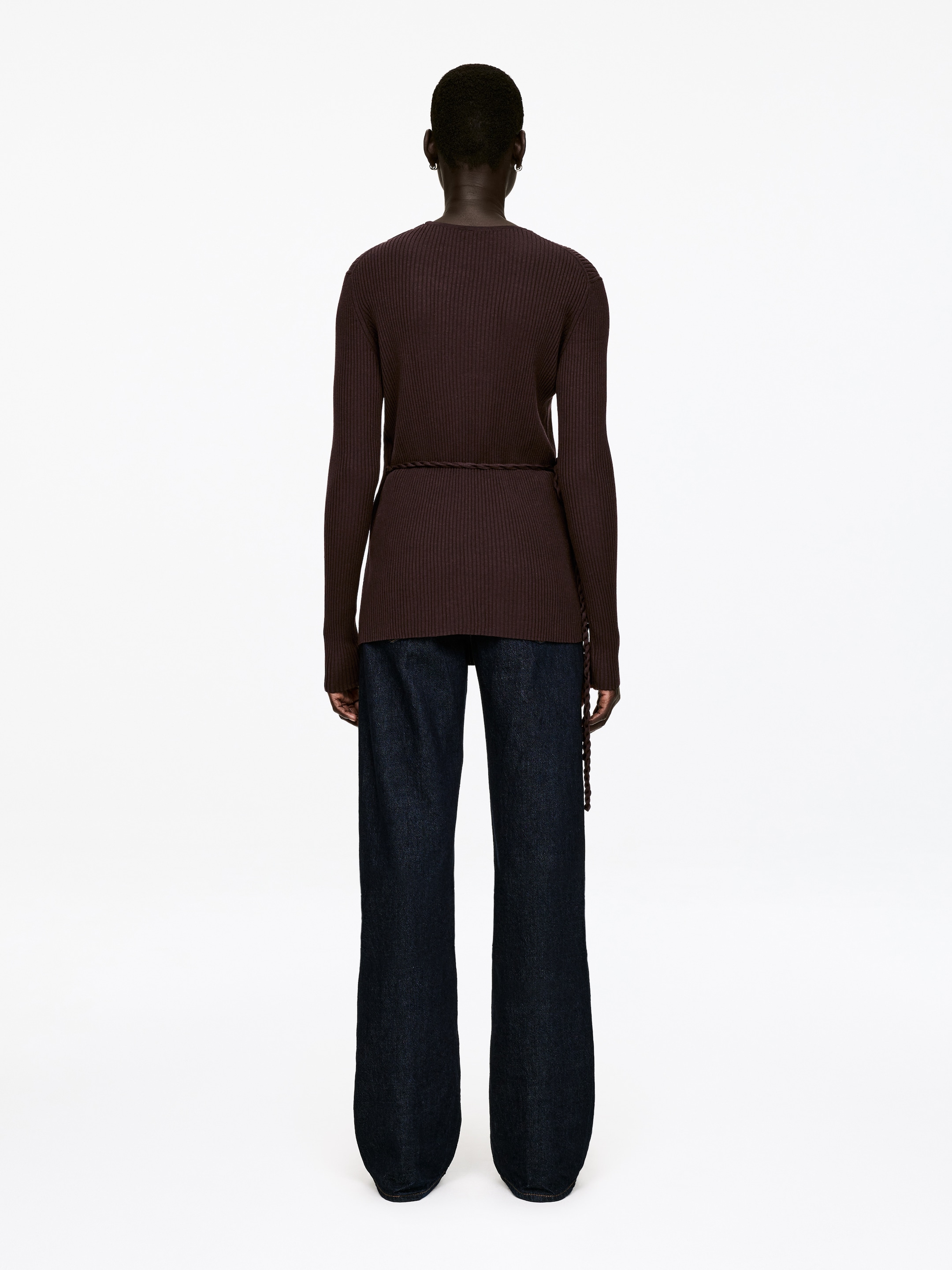 Ribbet slå om-top - Mørkebrun - DAME | H&M DK