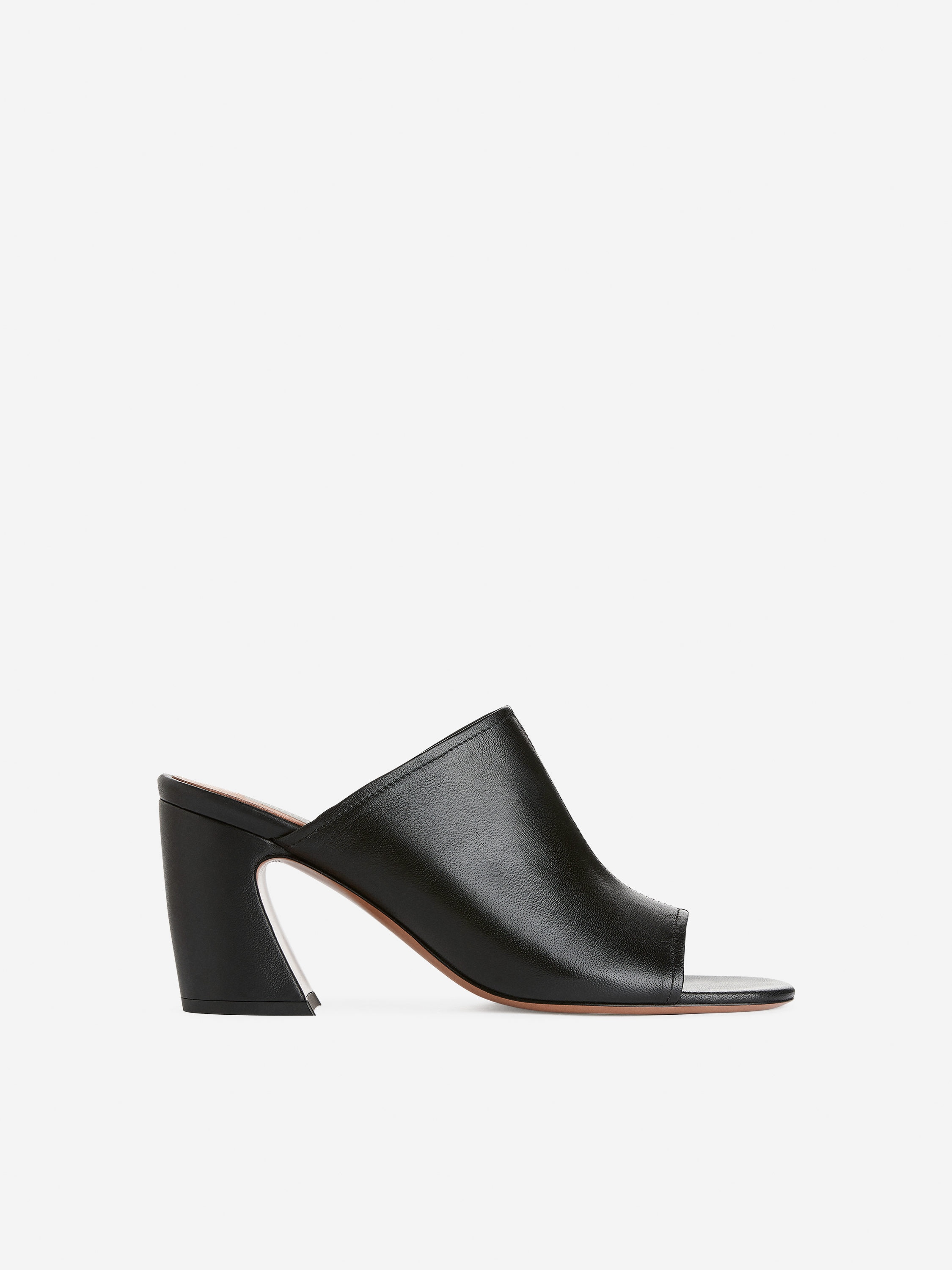 Mules aus Leder mit Absatz – Schwarz – Damen – ARKET DE