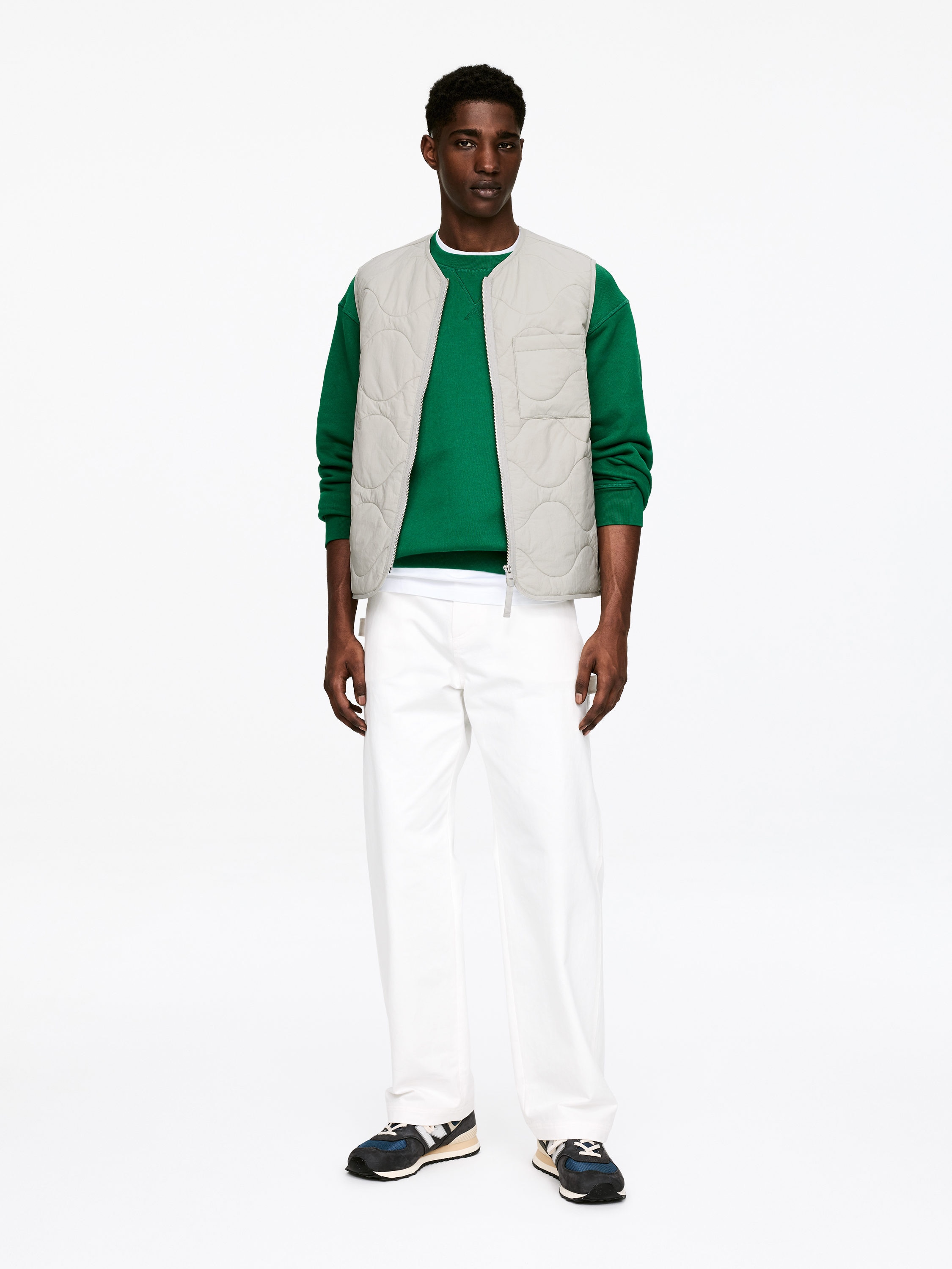 2-in-1 Quilted Liner Vest – Light Grey – Men – ARKET GB