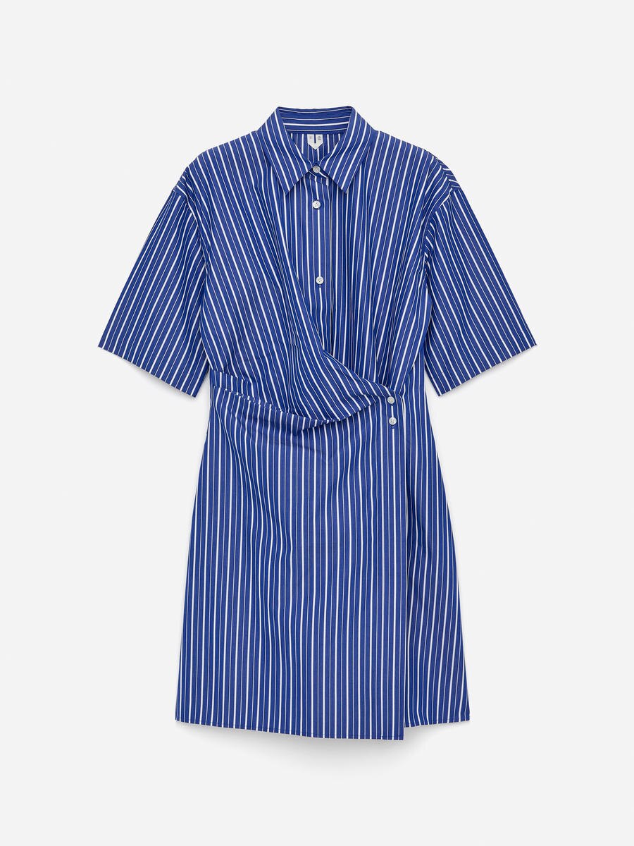 Wrap Shirt Dress – Blue/White – Women – ARKET NO