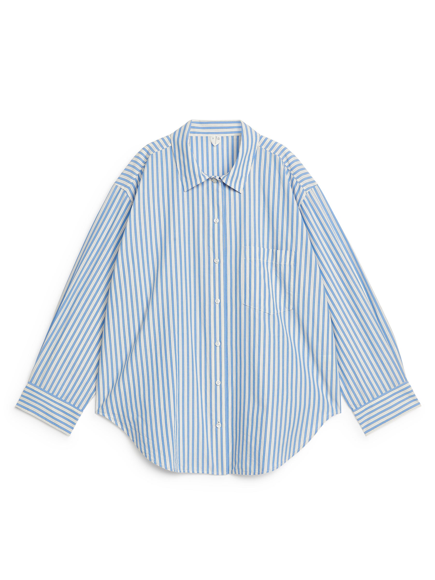 Relaxed Pyjama Shirt – White/Blue – Women – ARKET NL