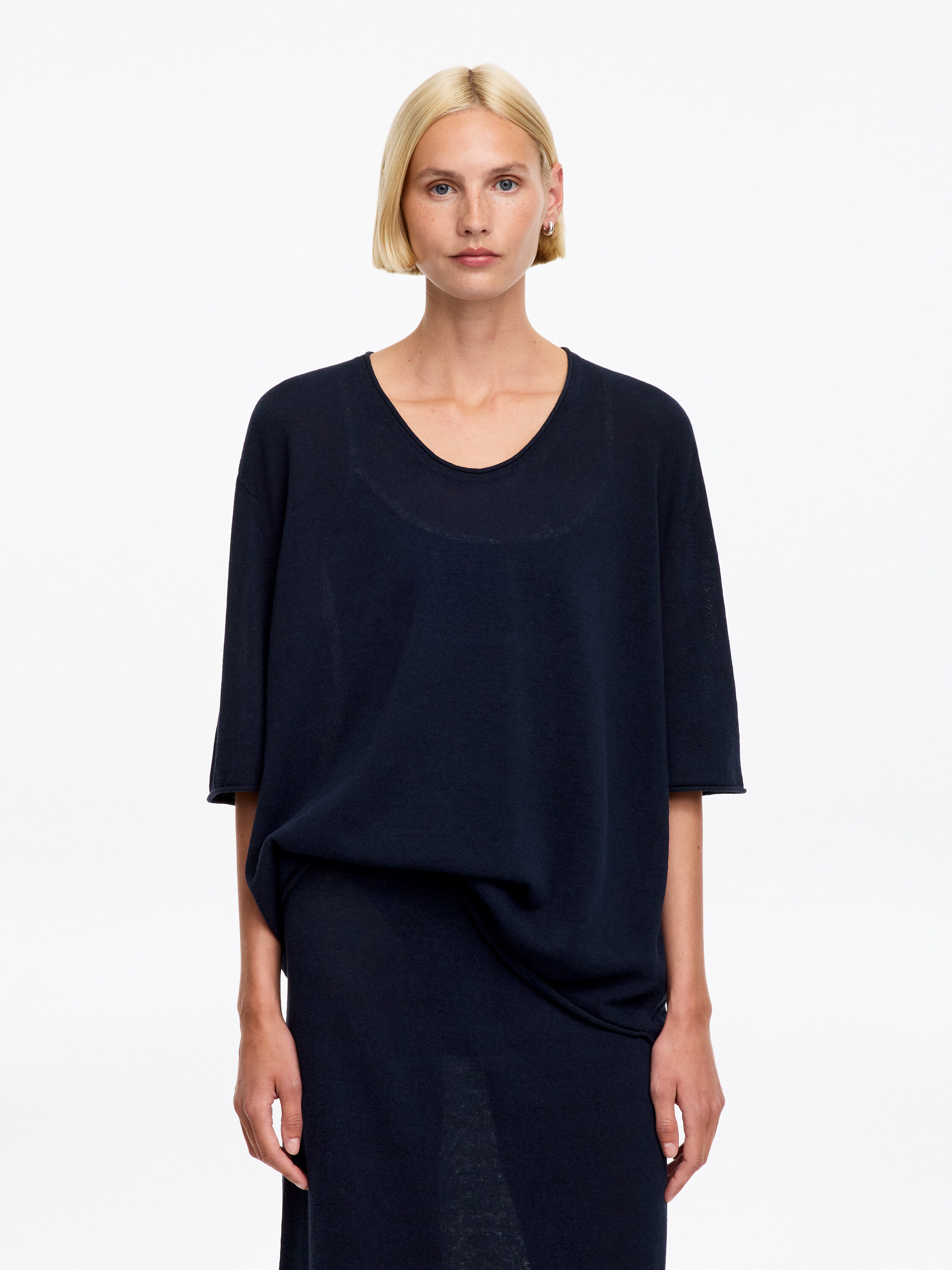 Knitted top – Navy – Women – ARKET EU