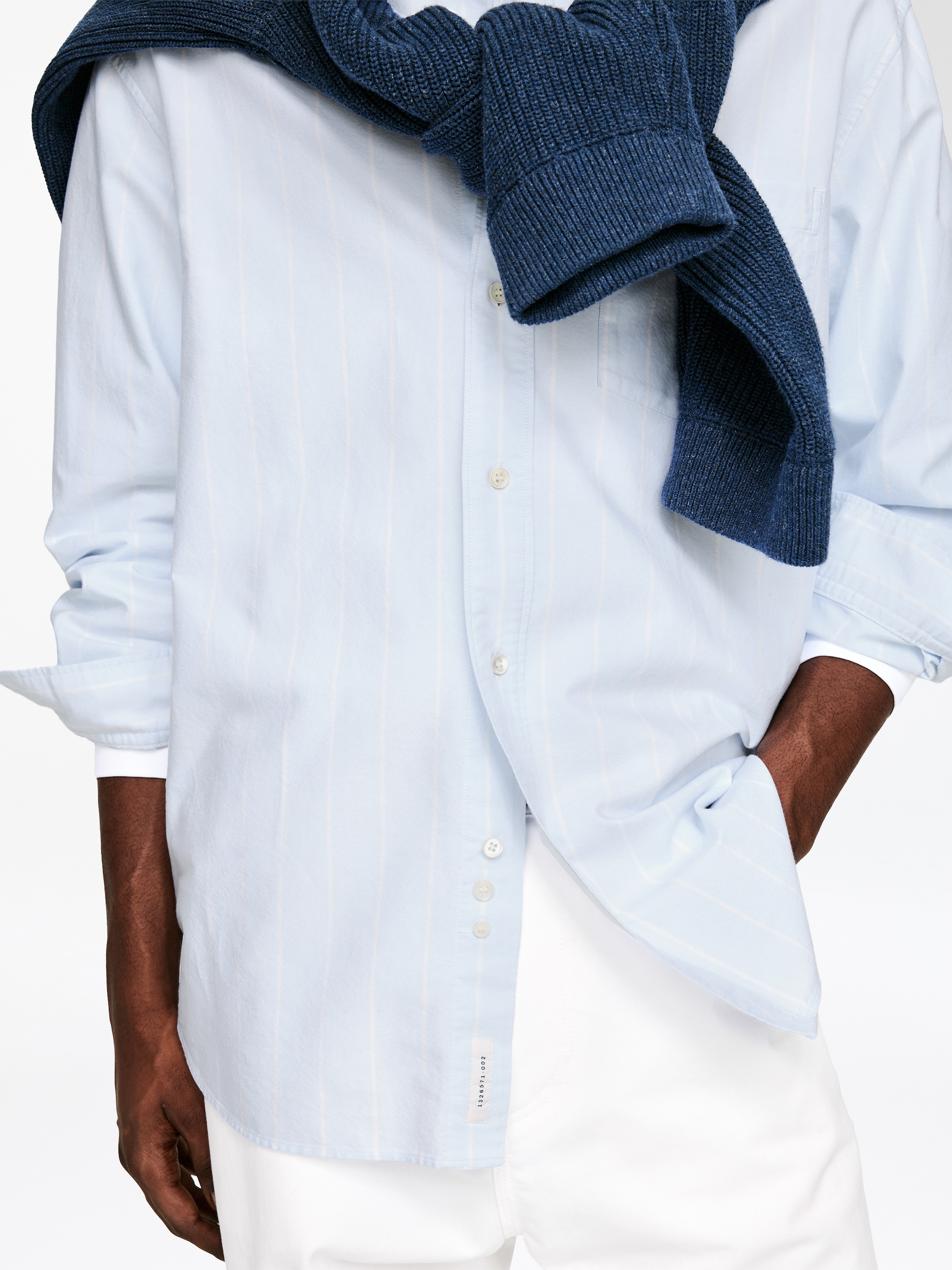 Chemise Oxford oversize - Bleu/Blanc - HOMME | H&M FR