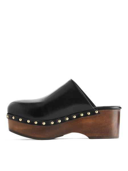 Wooden Sole Clogs – Black – Women – ARKET NL