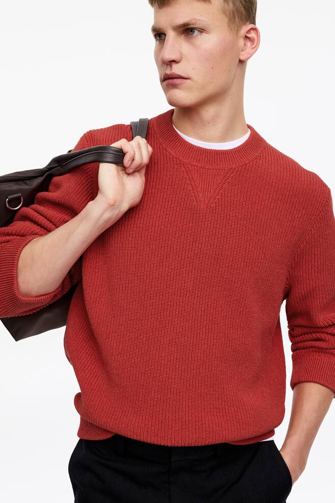 Svetr z bavlny a lnu - Red - MUŽI | H&M CZ