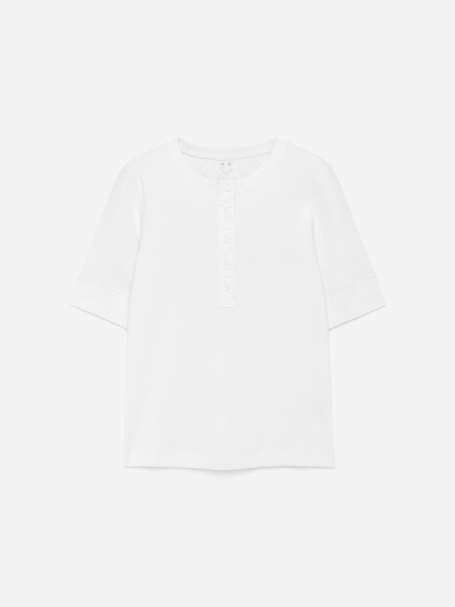 Buttoned T-Shirt – White – Women – ARKET GB