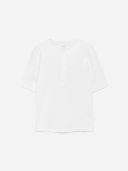 Buttoned T-Shirt – White – Women – ARKET GB