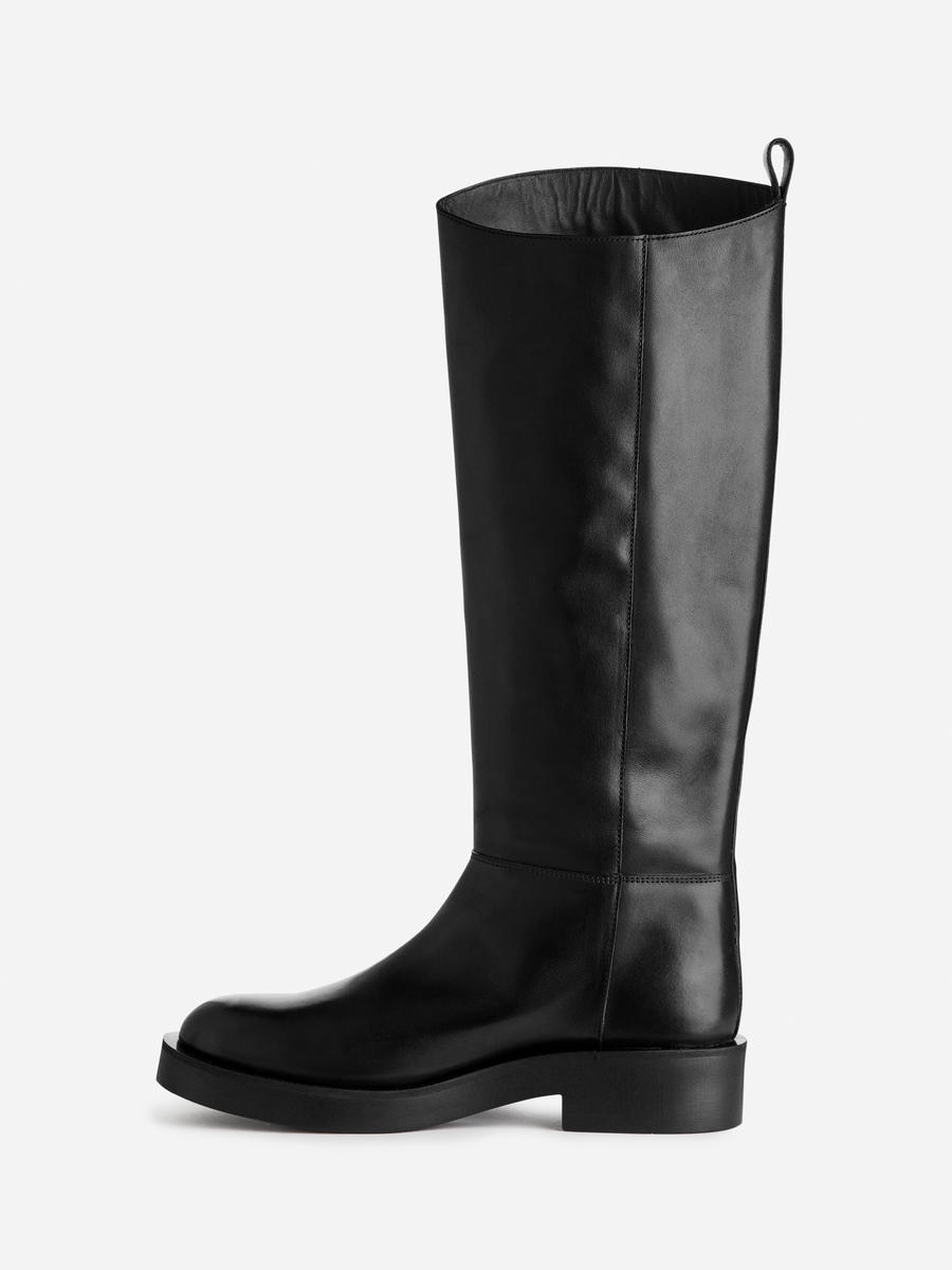 Leather Riding Boots – Black – Women – ARKET DK
